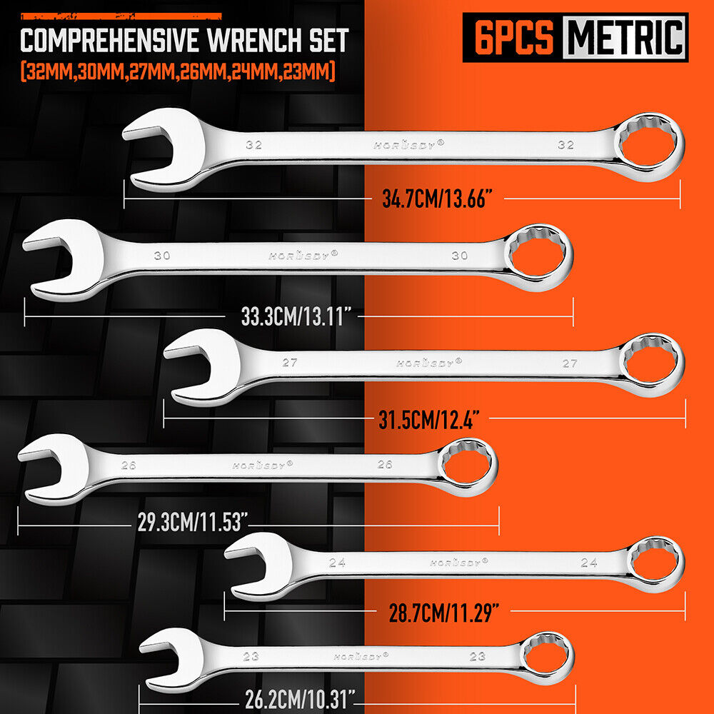 HORUSDY 6Pcs Extra Big Spanner Set Metric Large Spanners Ring Open End – SedyOnline