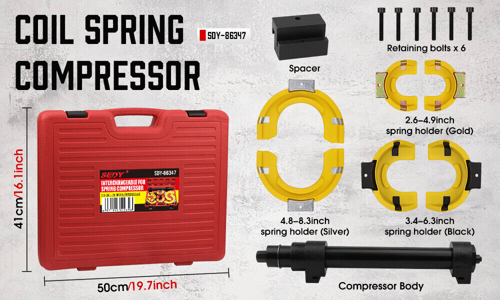 Professional Coil Spring Compressor Kit - Heavy Duty 4500kg Strut Spri ...