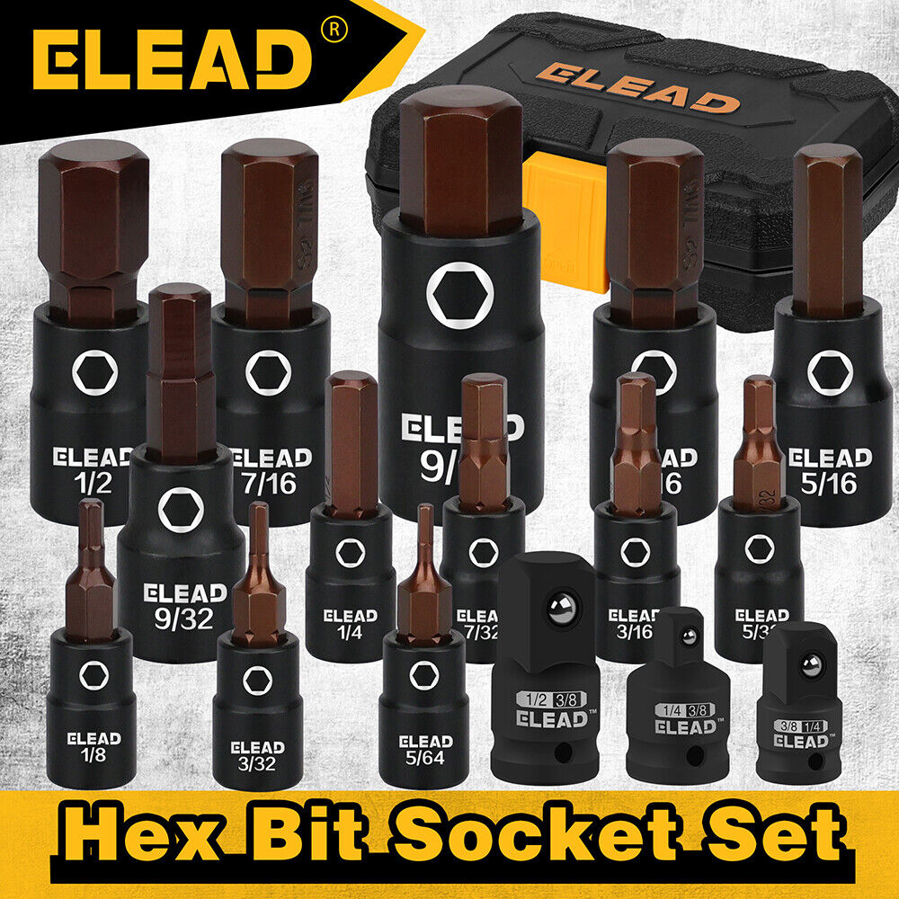 ELEAD Hex Bit Socket Set - S2 Alloy & CR-V Steel, 16 Pieces – SedyOnline