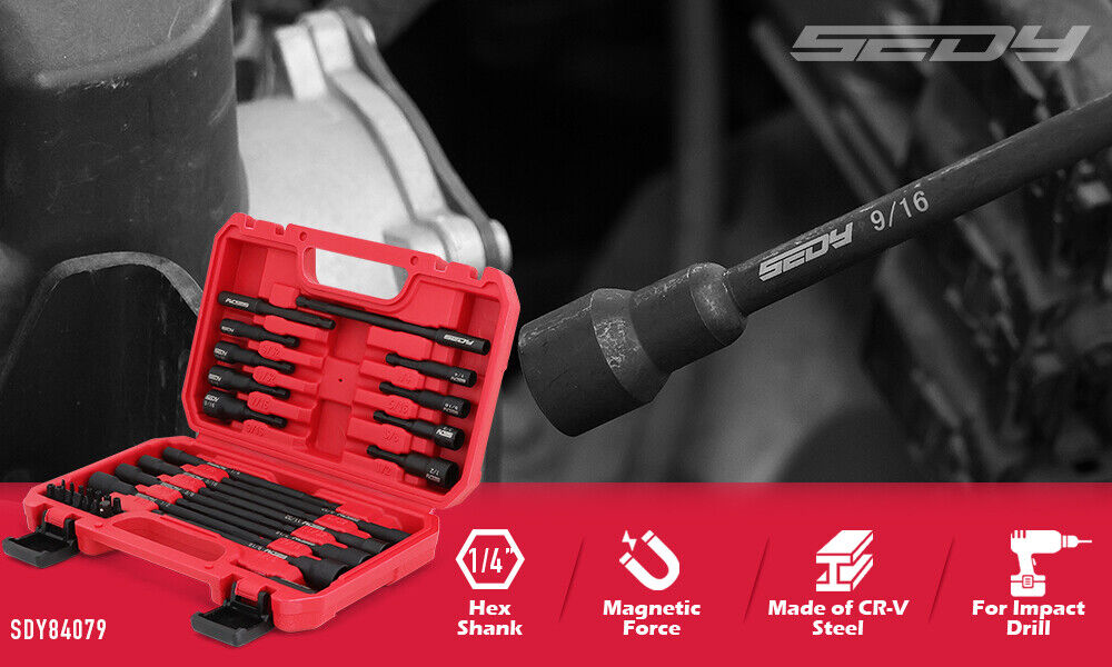 Sedy Nut Driver Set - 33-Piece Magnetic Nut Driver Kit for Impact Drill ...