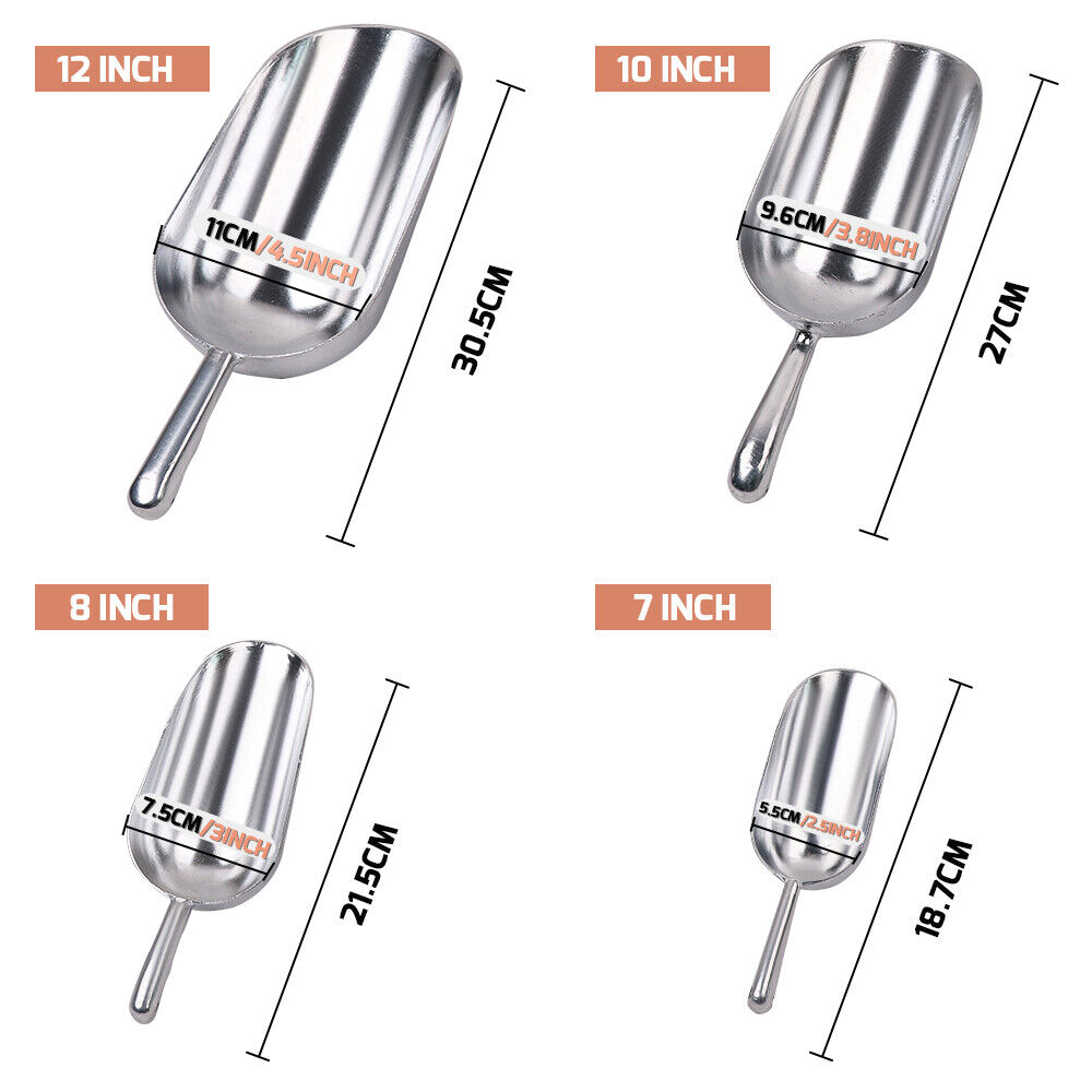 Stainless Steel Ice Scoop - Multi-Purpose Metal Food Scoop in Various ...