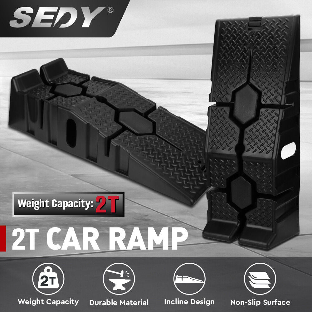 Heavy-Duty A Pair Car Ramps with Non-Slip Surface for Extra-Wide Tire ...