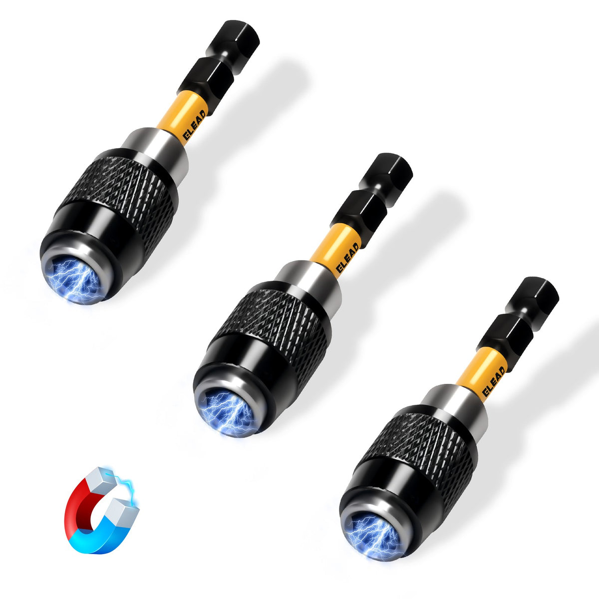 ELEAD 3-Piece Magnetic Quick Change Bit Holder Set, 65mm S2 Steel ...