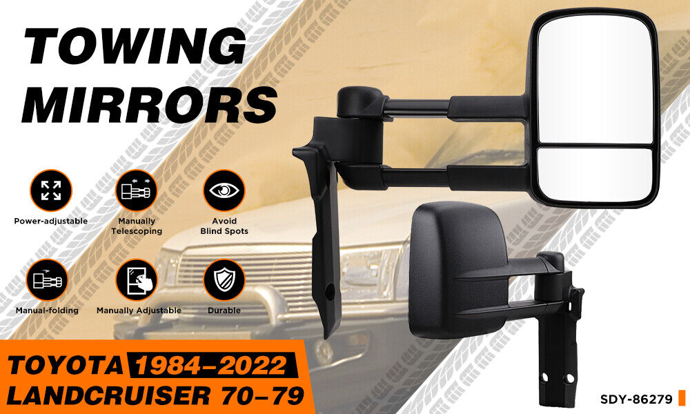 Tow Mirrors for Toyota Land Cruiser 70-79 Series (1984-2022) - Manual ...