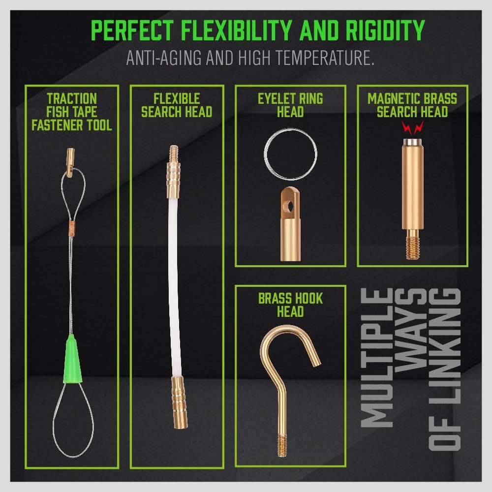 3.3m Fiberglass Electricians Push Pull Rods 4mm - Non-Conductive Cable ...