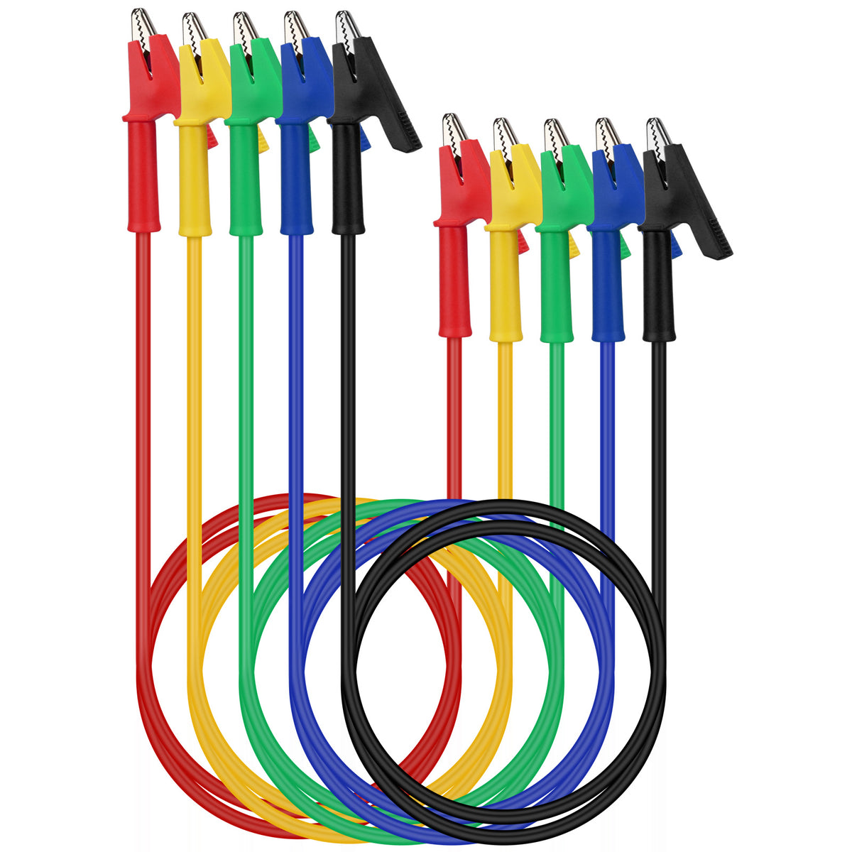 1.2M Alligator Clips Test Leads 5 Pack Silicone Electrical Wire ...