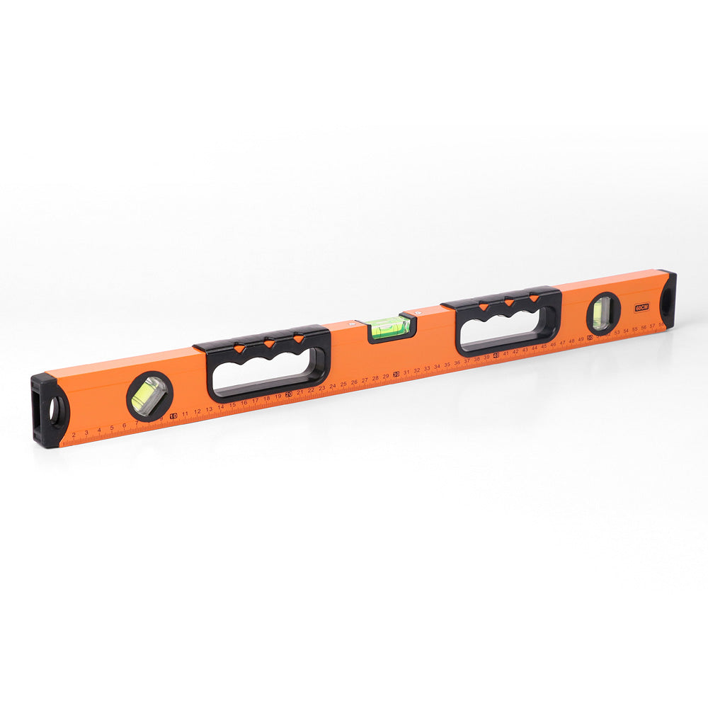 600mm Spirit Level Ruler with Magnetic Tape - 3 Vials, Aluminium Frame ...