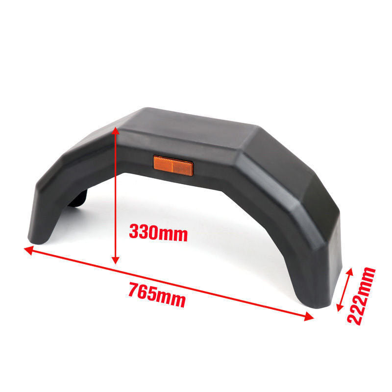 2-Pack Black Plastic Trailer Mud Guards for 13" Wheels - Ideal for Boa ...