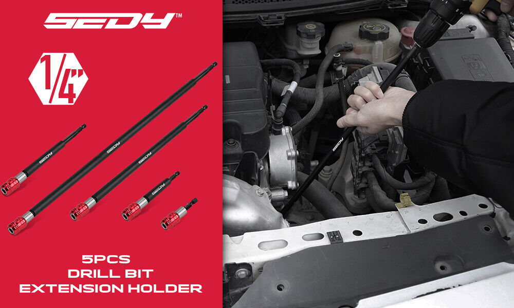 SEDY 5-Piece 1/4" Hex Shank Magnetic Drill Bit Extension Set - Quick R ...