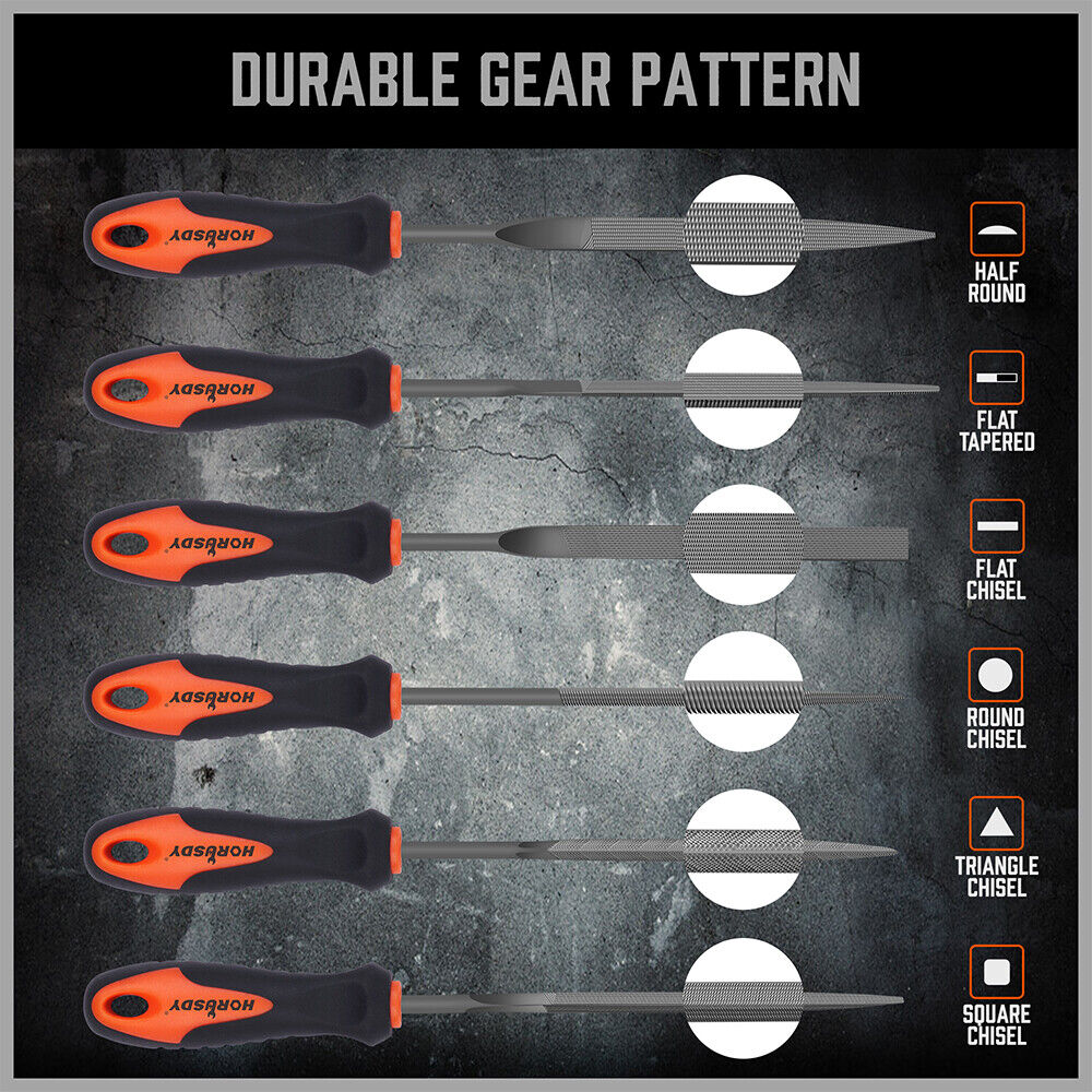 HORUSDY 6PC Needle File Set Files For Metal Glass Stone Jewelry Wood C ...