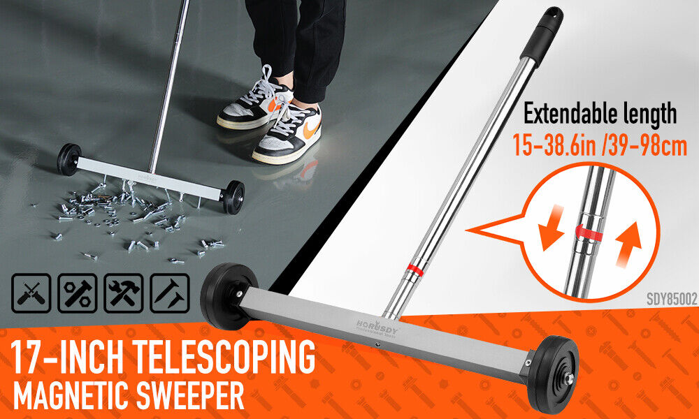 HORUSDY 17-Inch Telescoping Magnetic Sweeper - Durable Magnet Broom fo ...