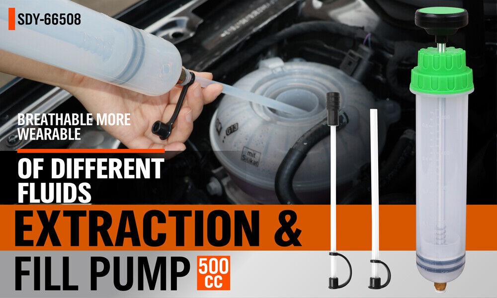 500cc Waste Fluid Extractor Pump, Manual Vacuum Suction Pump Oil Trans ...