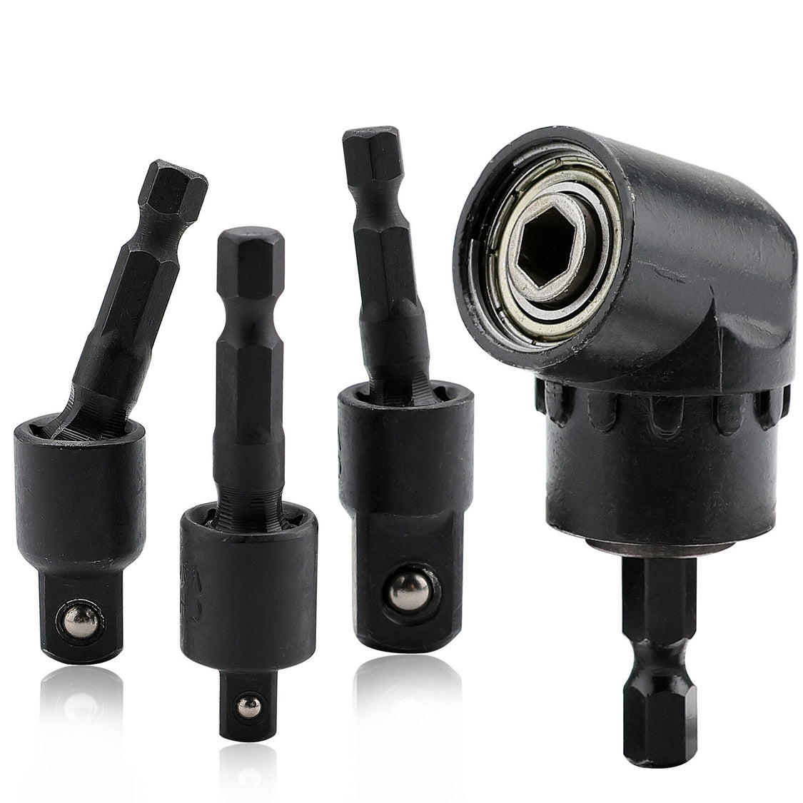 4-Piece Power Drill Socket Adapter Set - Versatile and Rotatable for H ...