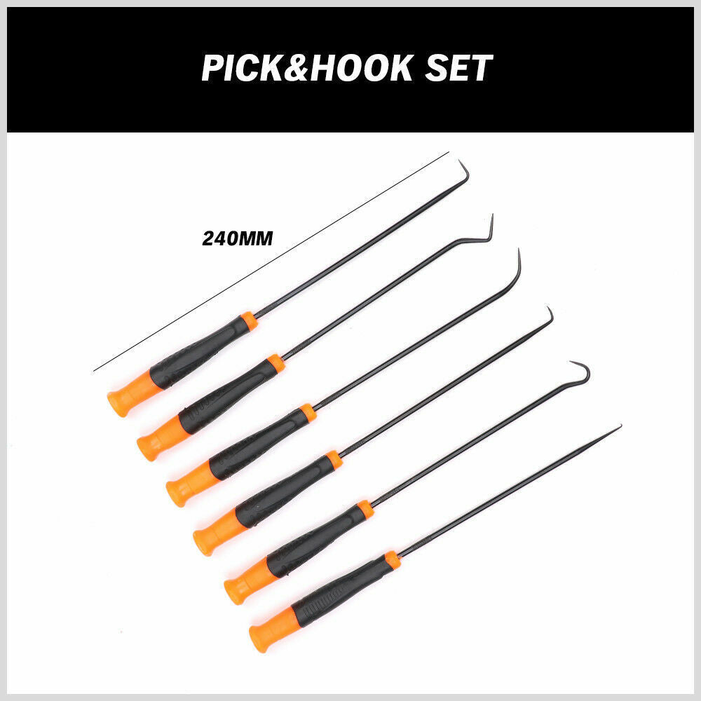 6Pc Extra Long Pick and Hook Set - Carbon Steel - Durable Handles ...