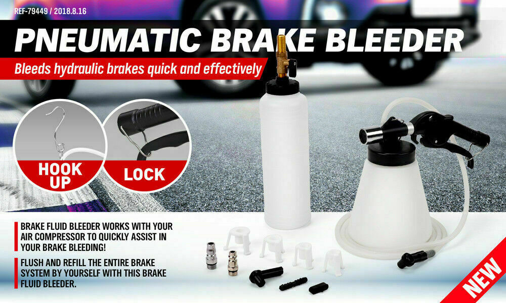 1L Pneumatic Air Brake Fluid Bleeder Kit - Vacuum Brake Bleeding Extra ...