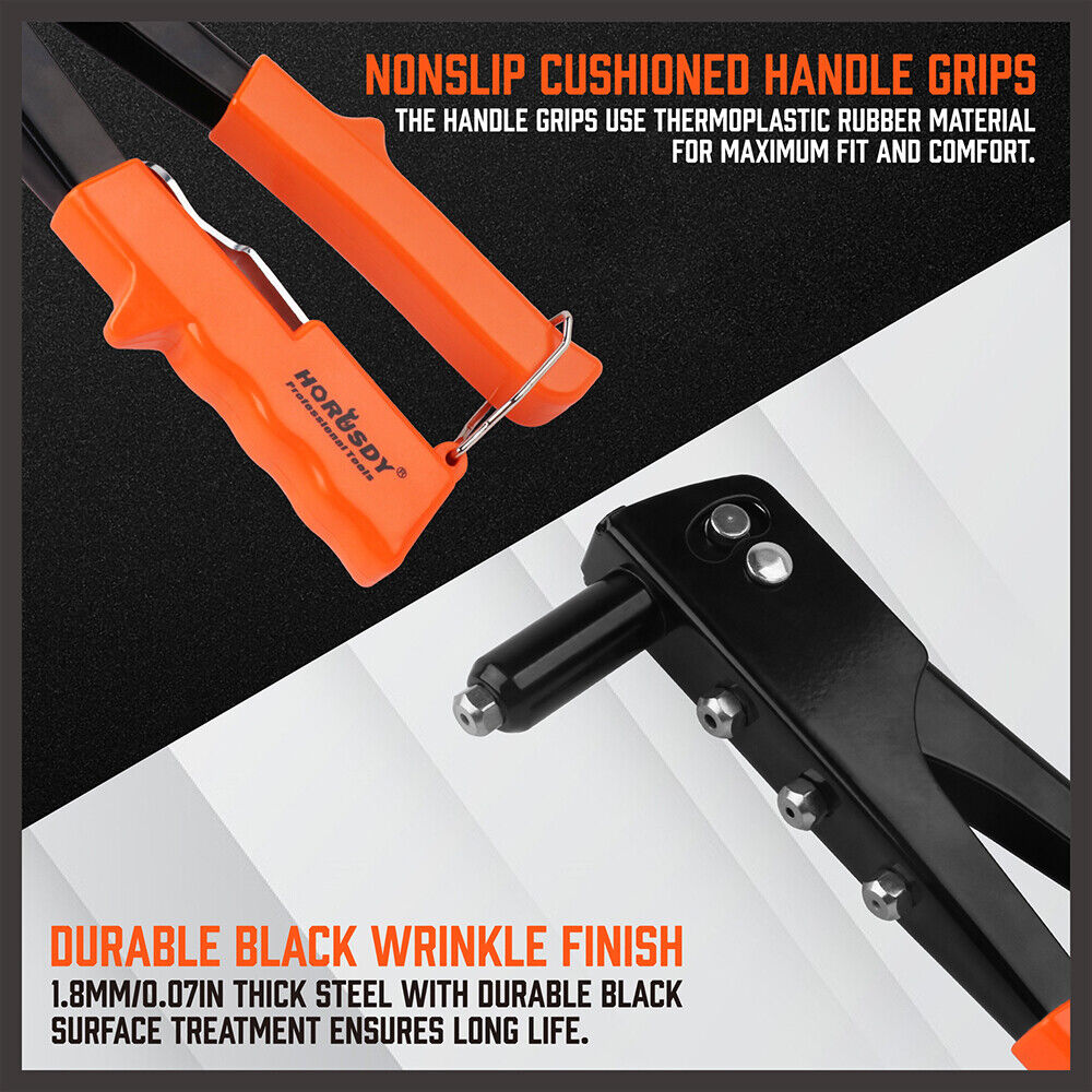 HORUSDY 4-in-1 Manual Rivet Gun Set - Heavy Duty Hand Riveter with 4 N ...