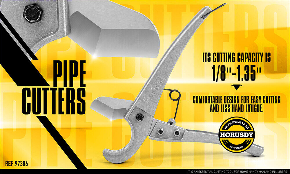 PVC Pipe Cutter Plastic Hose Conduit Pliers Poly Tube Cutting 1/8-1.35 ...