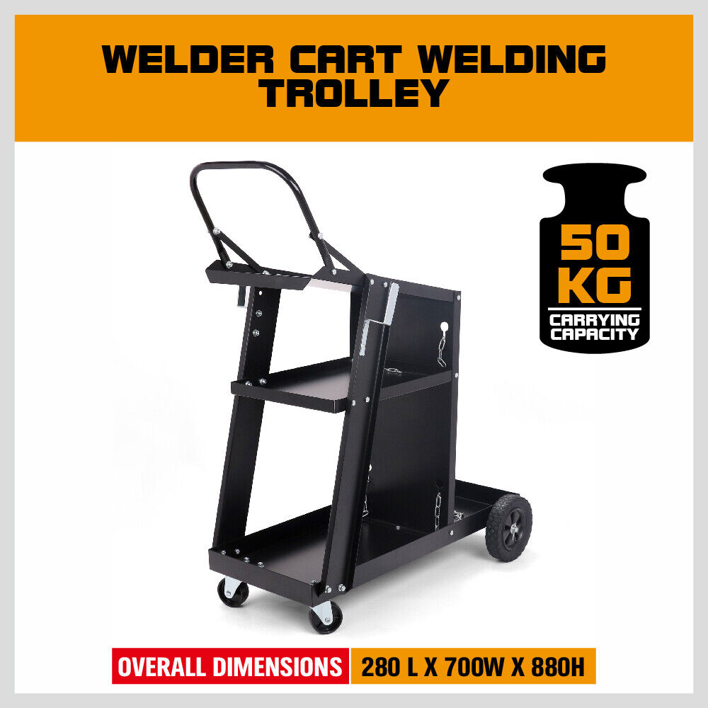 3-Tier Welding Trolley - MIG/TIG/ARC Welder and Plasma Cutter Cart wit ...