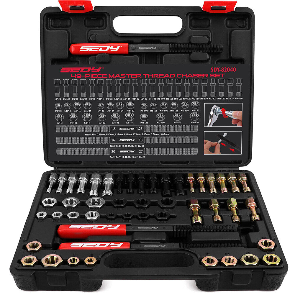 49-Piece Comprehensive Thread Repair and Chaser Tool Set - Master Reth ...